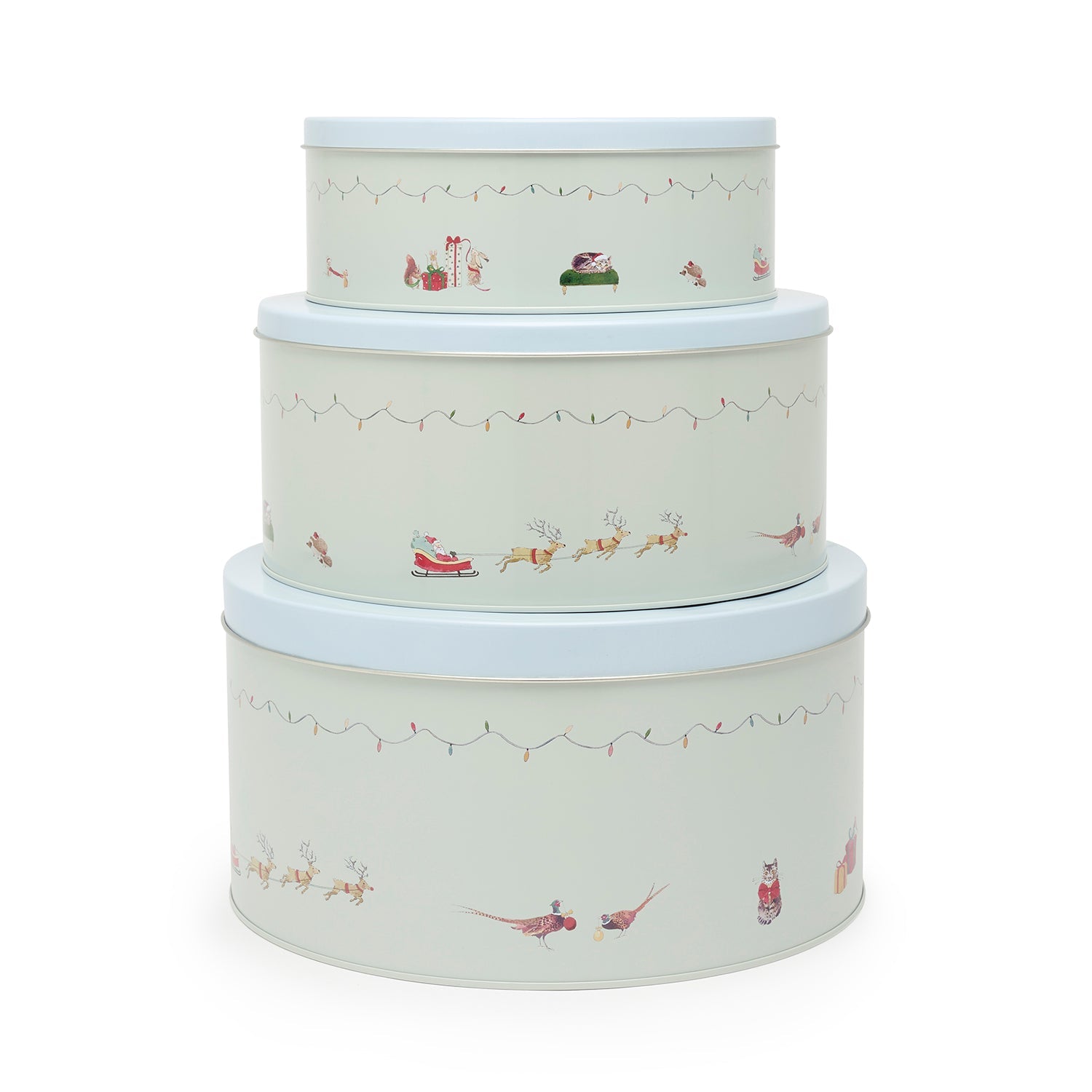 Cosy Christmas Cake Tins (Set of 3) by Sophie Allport