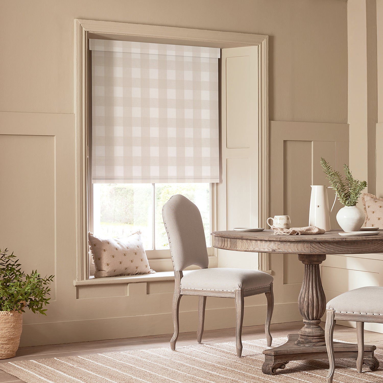 Off White Gingham Made to Measure Roller Blind by Sophie Allport