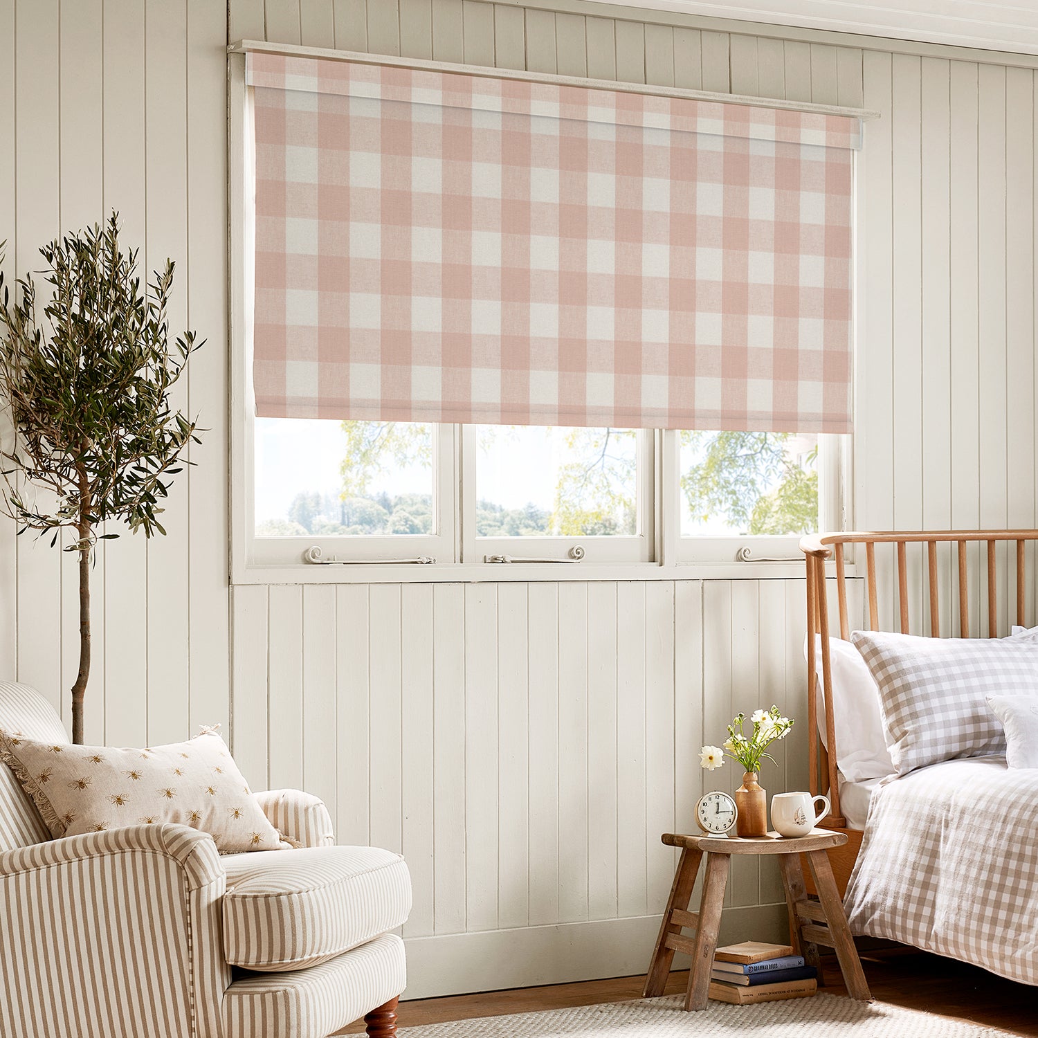 Pink Gingham Made to Measure Roller Blind by Sophie Allport