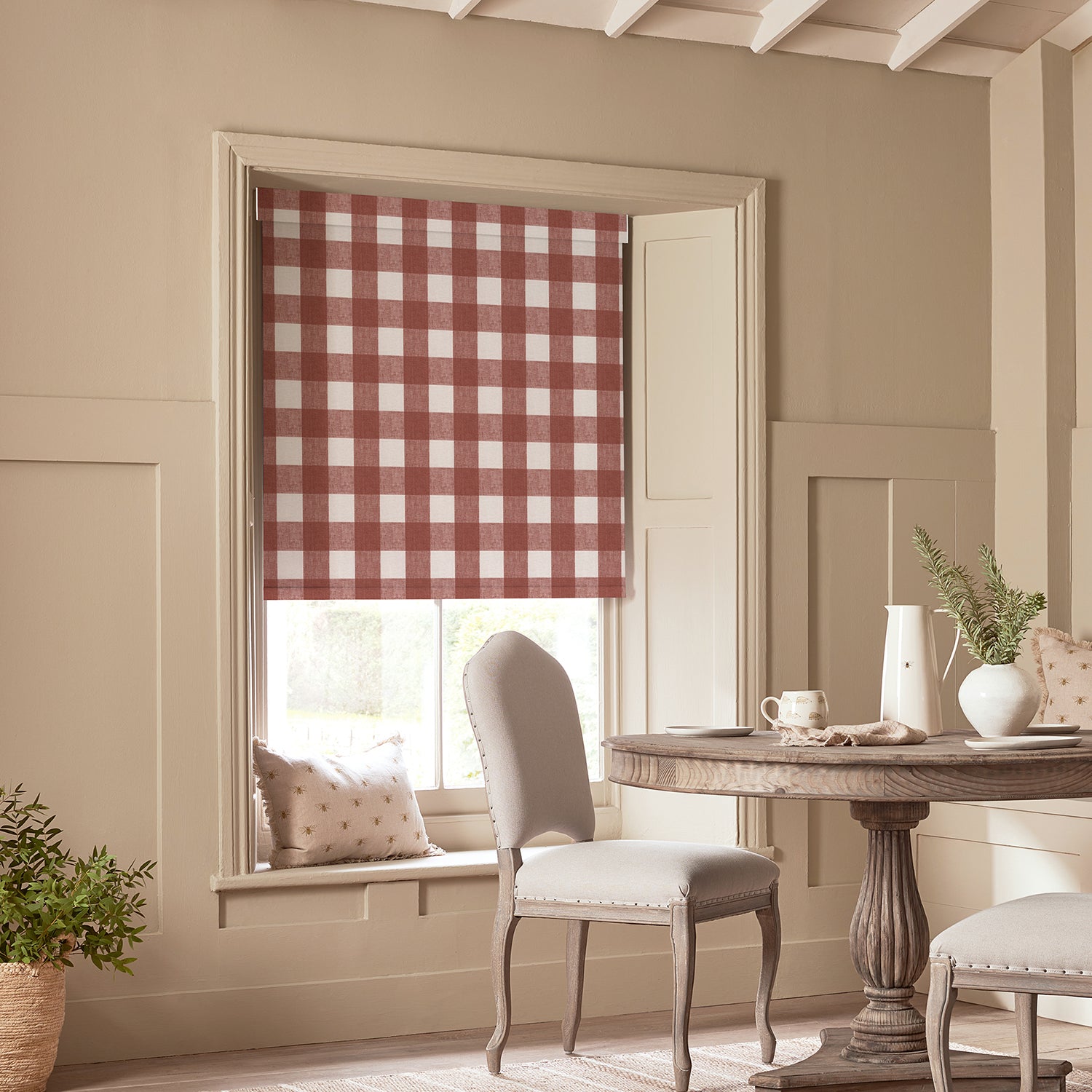 Rustic Red Gingham Made to Measure Roller Blind by Sophie Allport