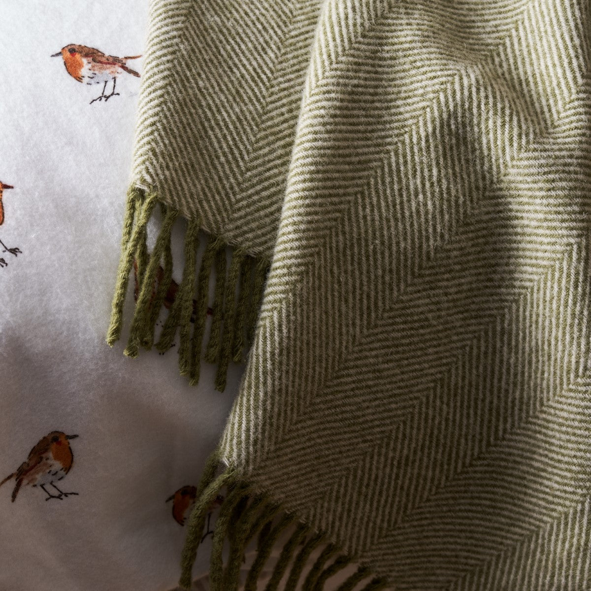 Wool Throw - Olive by Sophie Allport