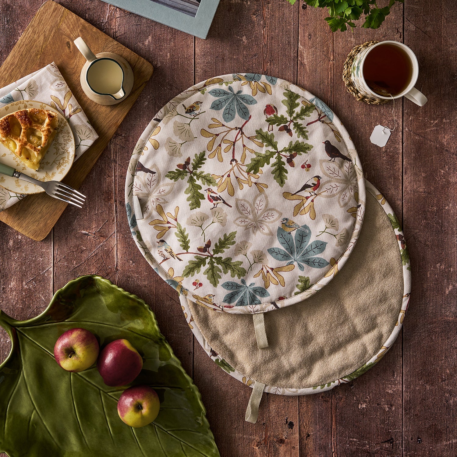 Orchard Birds Circular Hob Cover by Sophie Allport