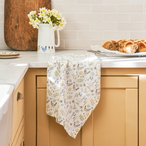 Spring Chicken Tea Towel by Sophie Allport