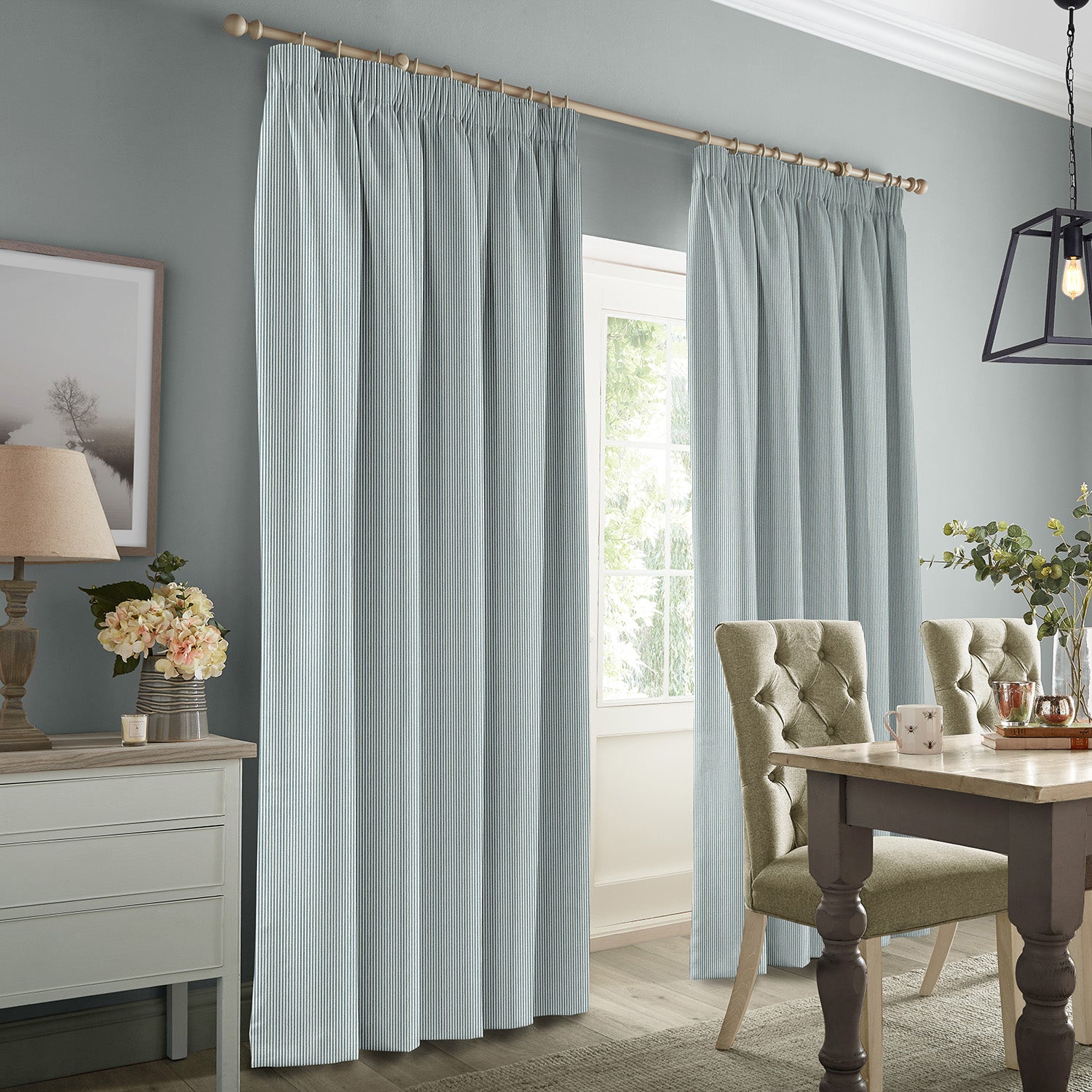 Stamford Stripe Blue Made to Measure Curtains by Sophie Allport