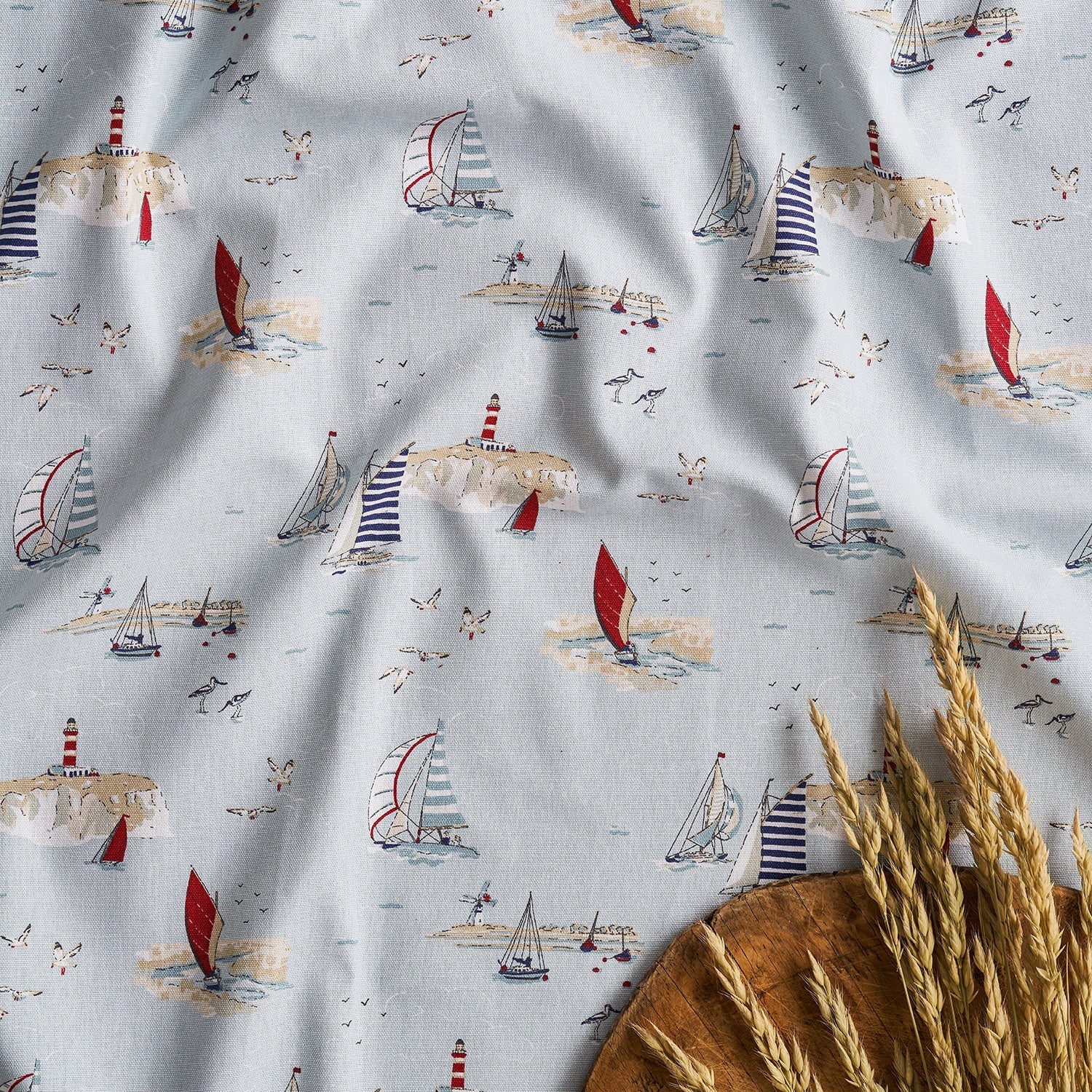Coastal Boats Fabric By The Metre by Sophie Allport