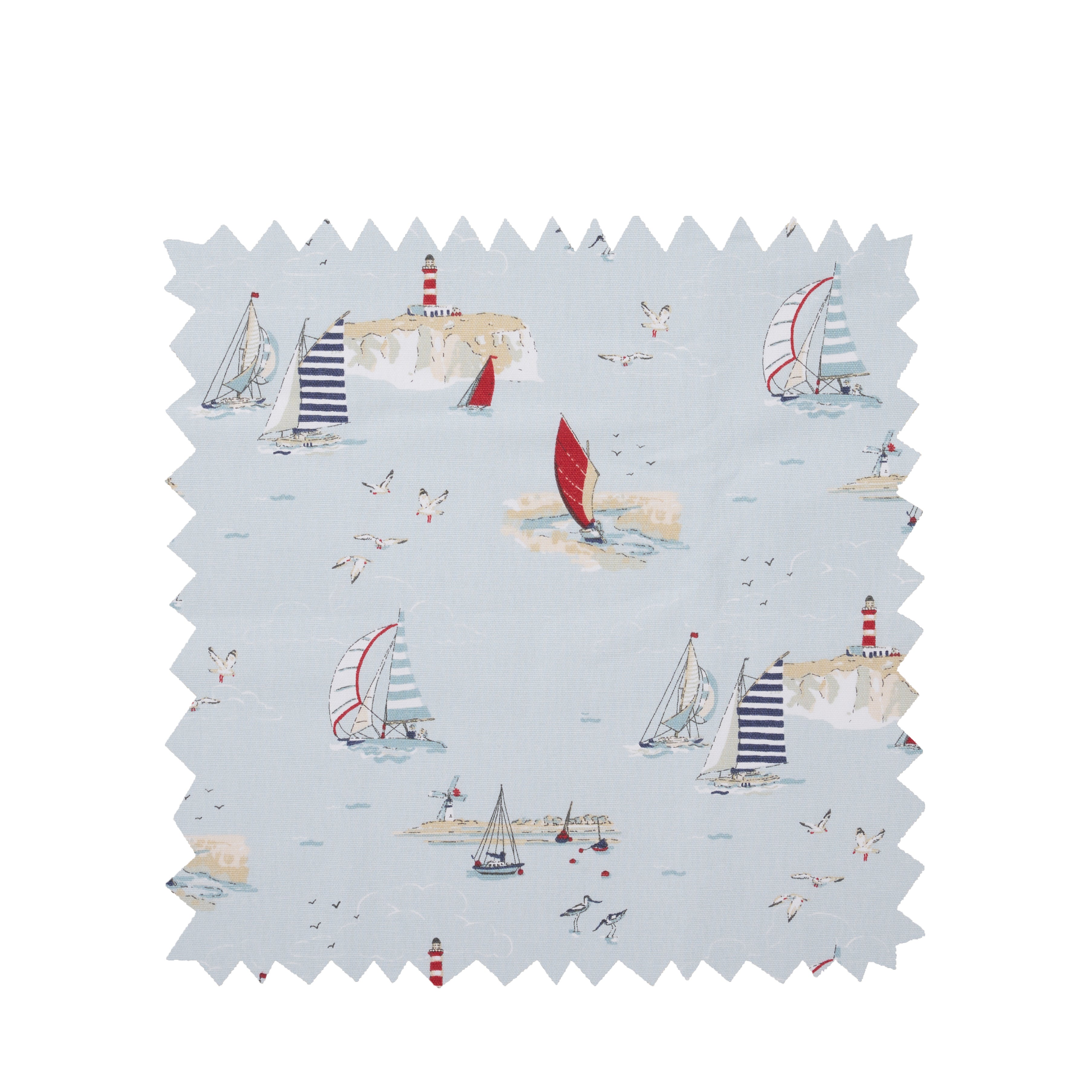 Coastal Boats Fabric Sample by Sophie Allport