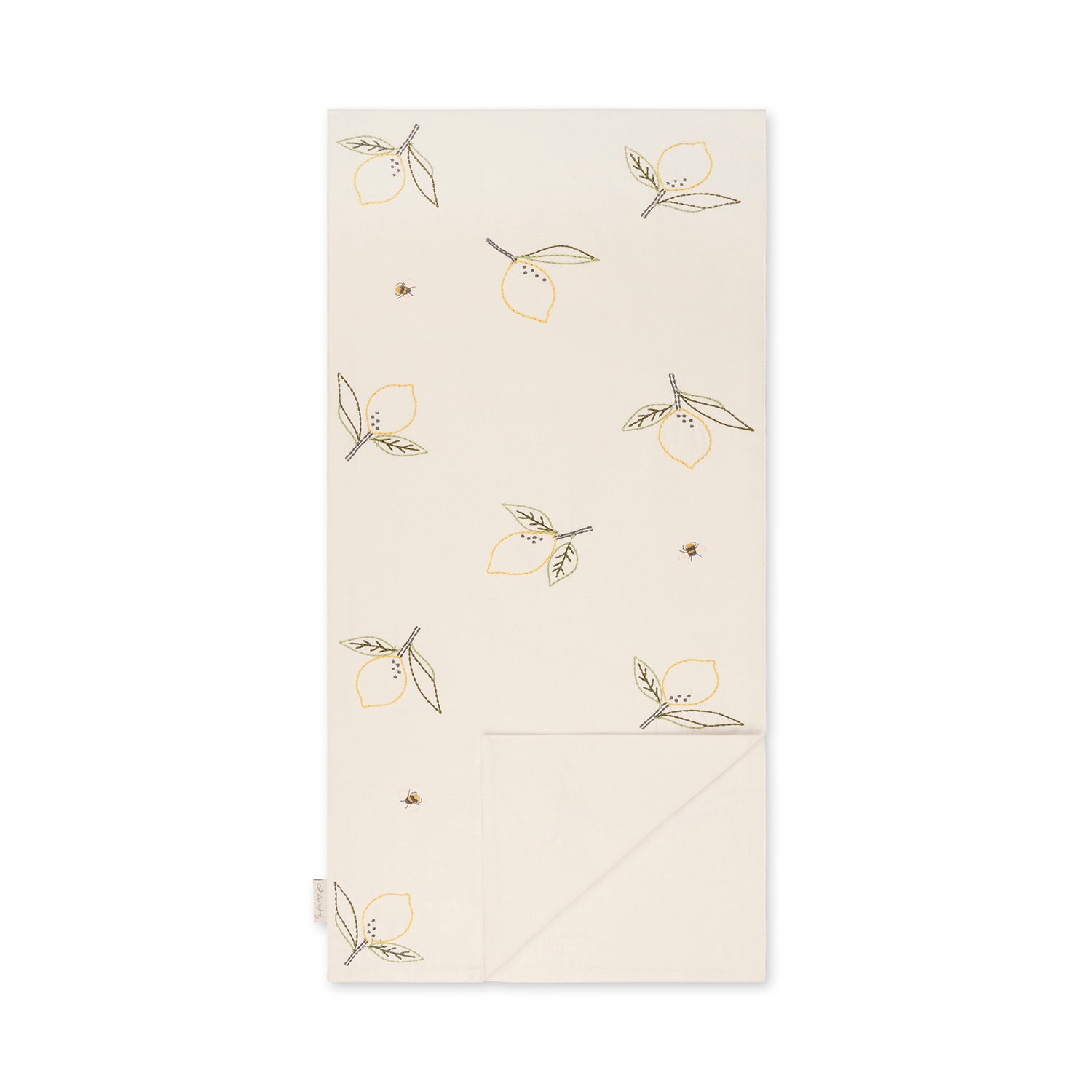 Lemons Embroidered Table Runner by Sophie Allport