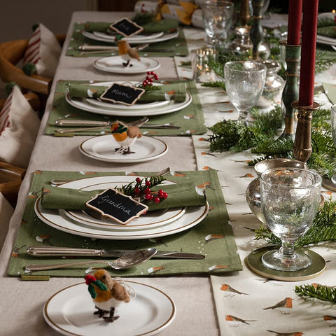 Robin Neutral Table Runner by Sophie Allport