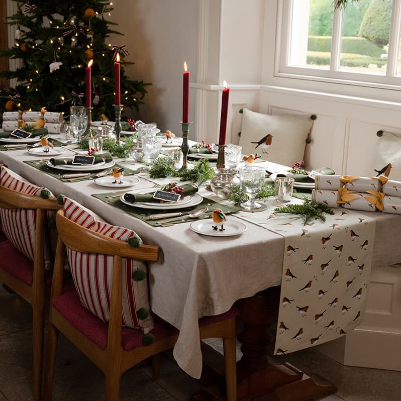 Robin Neutral Table Runner by Sophie Allport