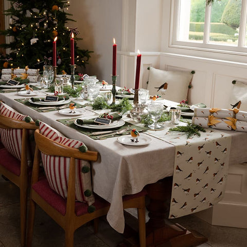 Robin Neutral Table Runner by Sophie Allport