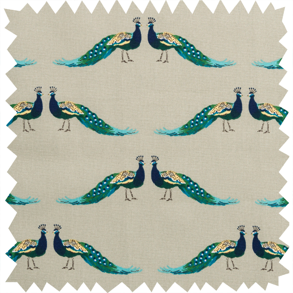 Peacocks Fabric Sample by Sophie Allport