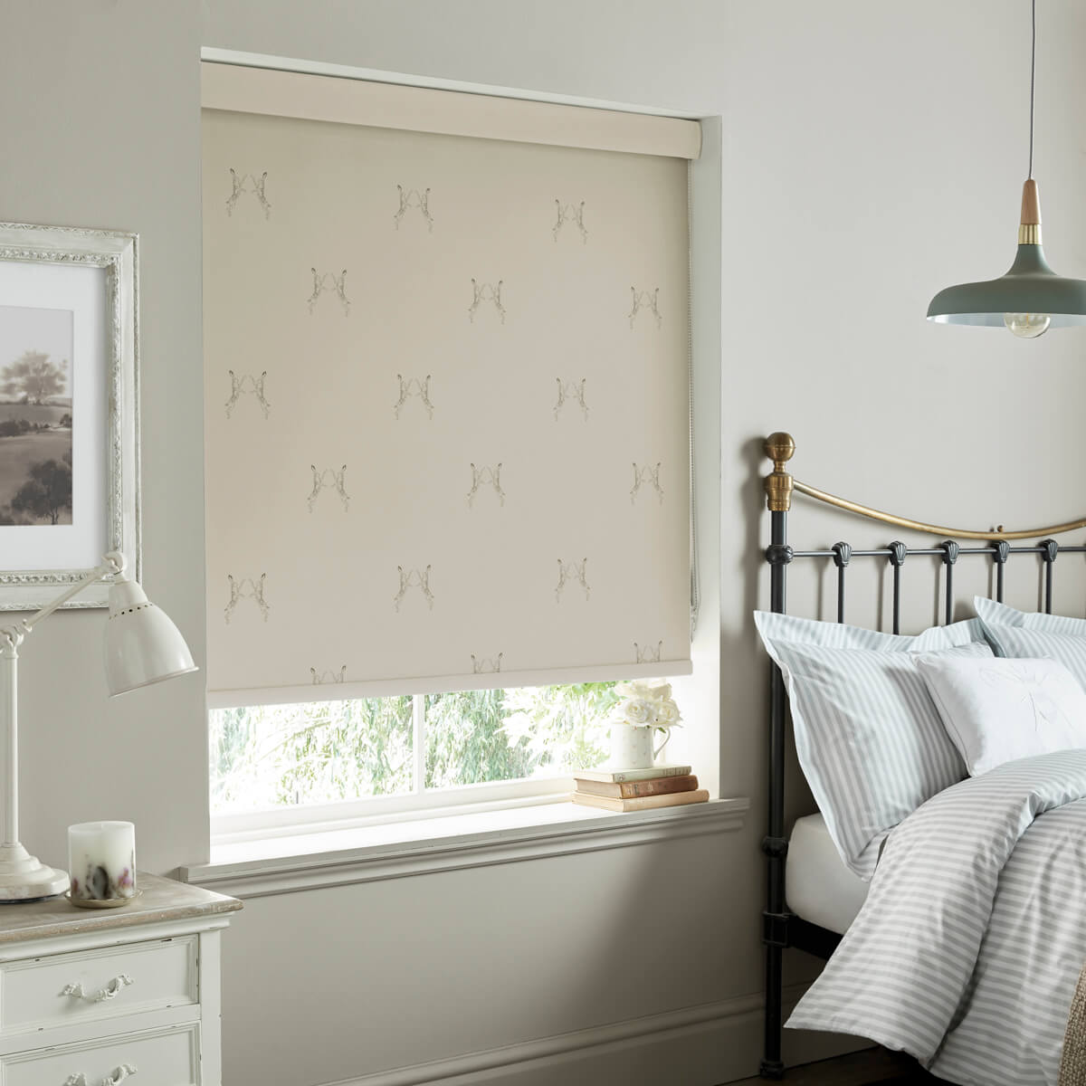 Boxing Hares Natural Made to Measure Roller Blind by Sophie Allport