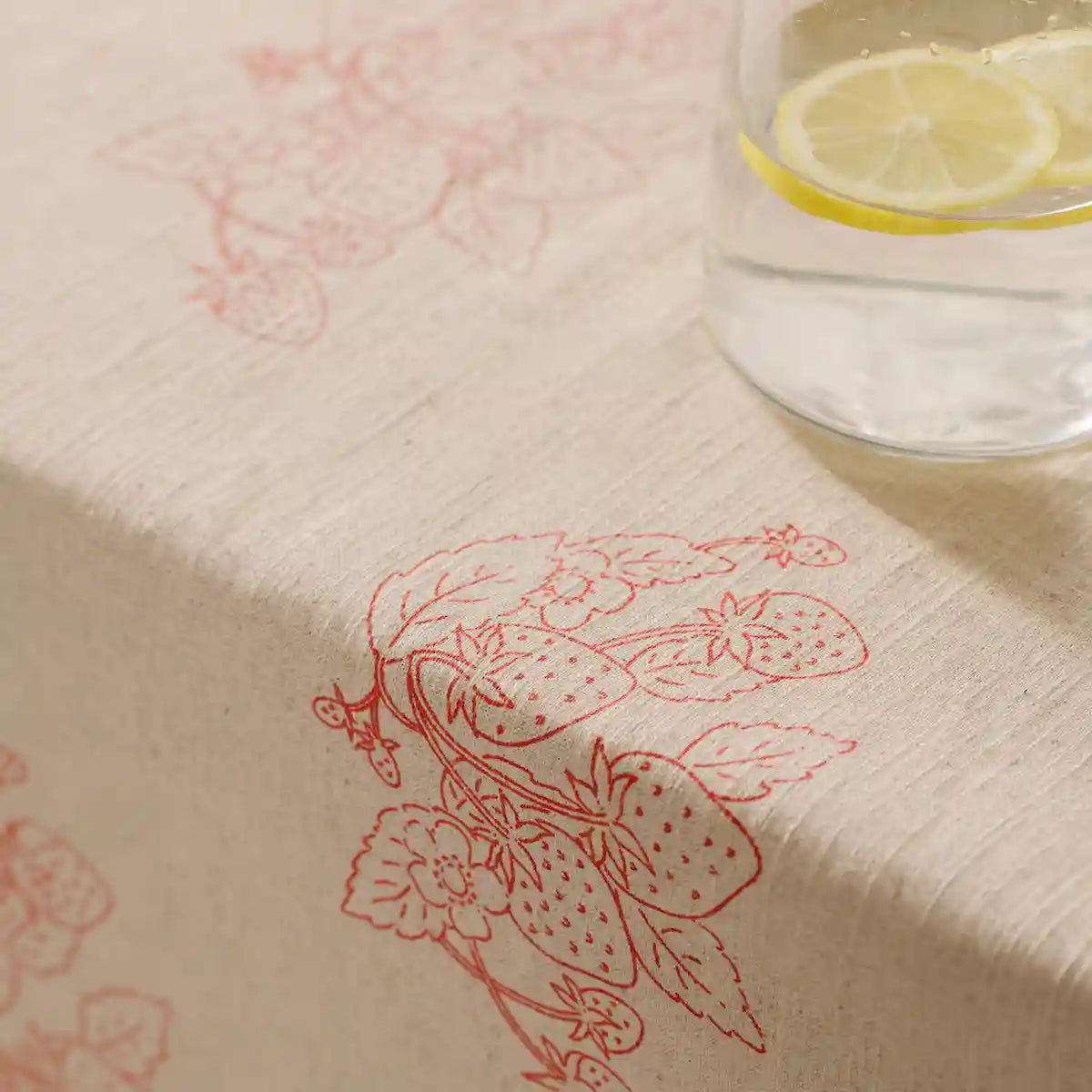 Strawberries Linen Blend Tablecloth by Sophie Allport
